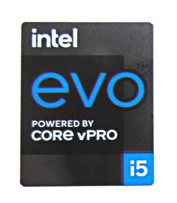 Intel Evo Powered By Core i5 vPro Sticker 18mm x 22mm Case Badge For ...