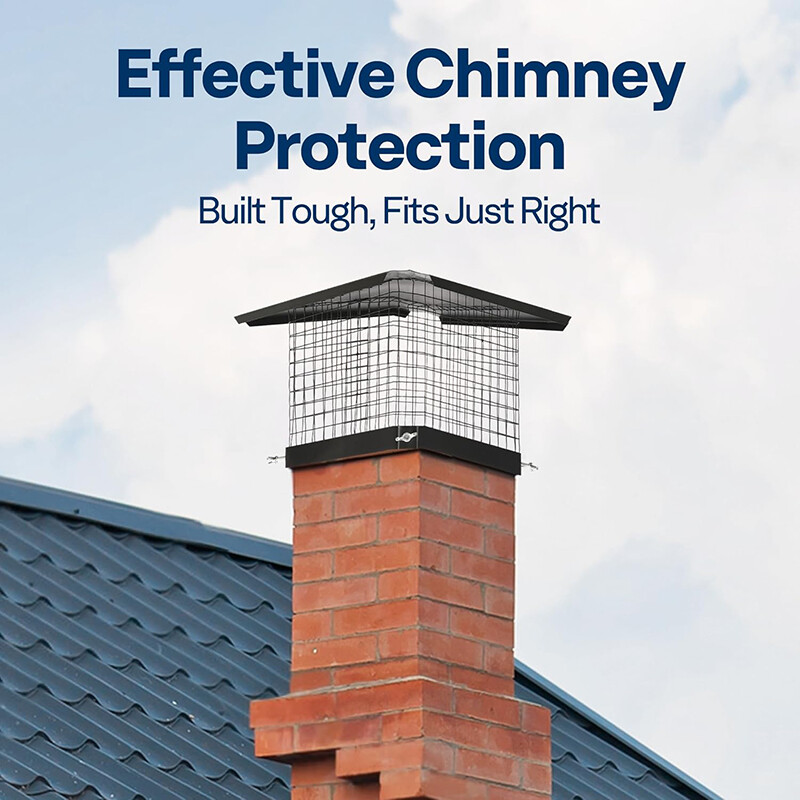 9x9 Inch Chimney Cap Square Chimney Cover Galvanized Steel Fireplace ...