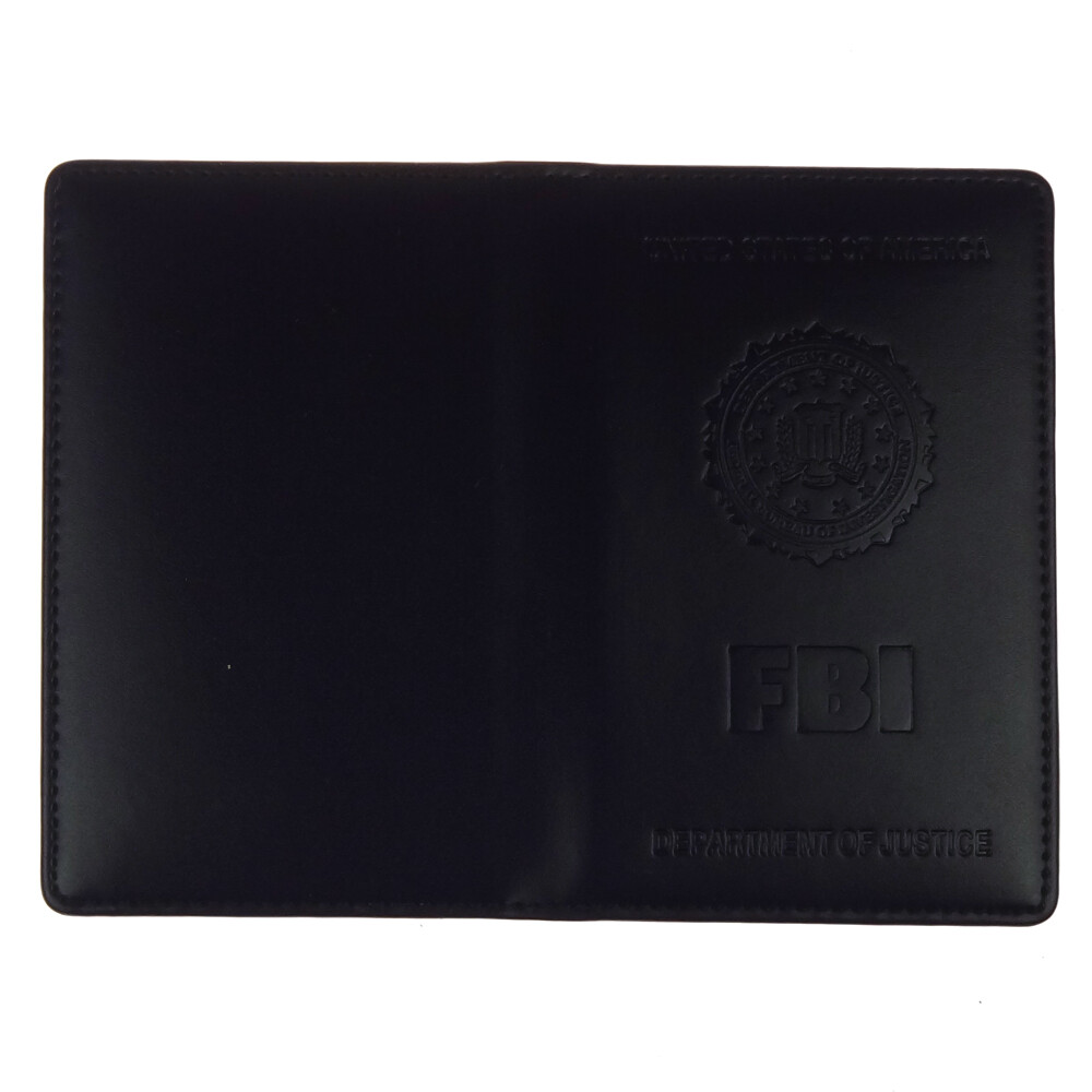 Leather Wallet Driving License ID Card Holder Wallet Case FBI Metal ...