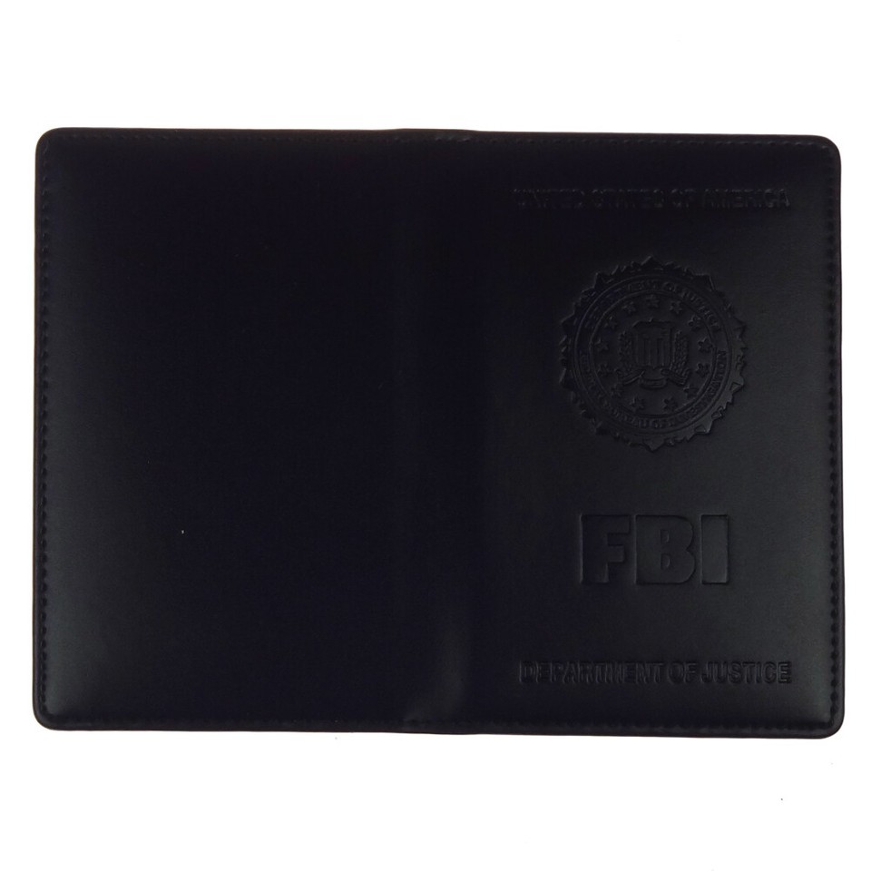 Leather Wallet Driving License ID Card Holder Wallet Case FBI Metal ...