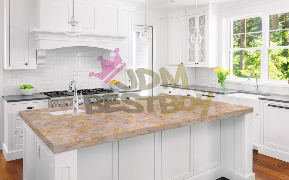 Gloss / Matte Marble Granite Effect Vinyl Wrap Self Adhesive Counter ...
