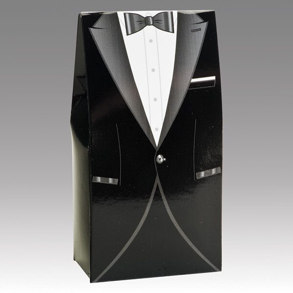 Tuxedo Wedding Dress Favour Boxes Gift Table Decorations 50x30x100mm ...