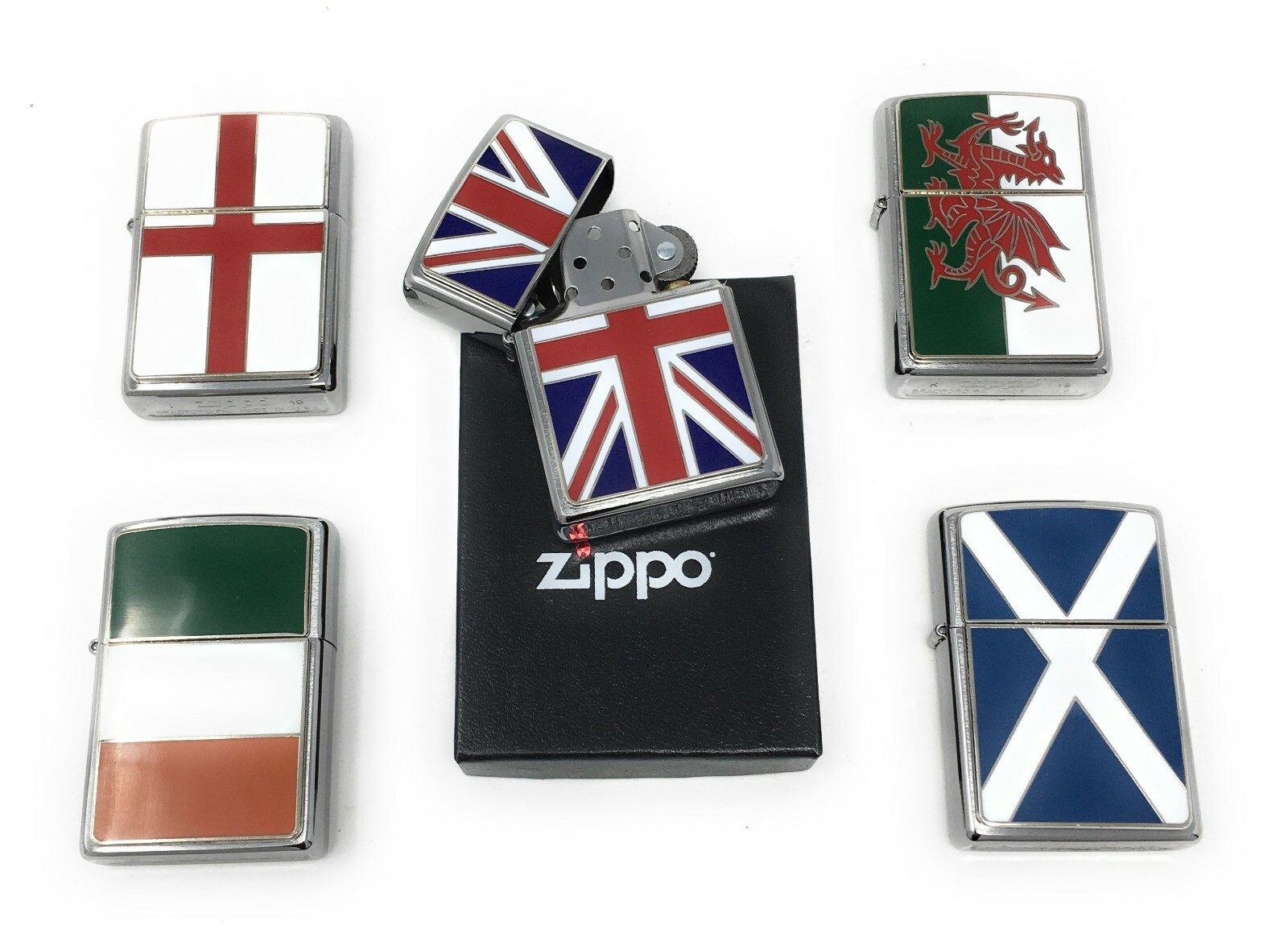 Personalised British Isles Flags Genuine Zippo Lighters Engraved ...