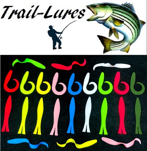 TRAIL-LURES Fishing Trailers-Fish Tails+ Eels, COMBO PACK, 9 Clr, 18 ct ...