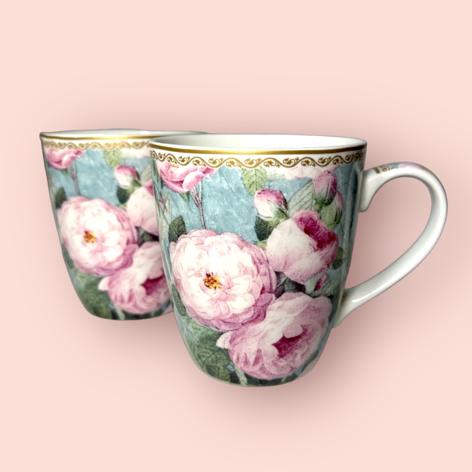 Easy Life Porzellan Tasse Kaffeebecher 2-er Set Rosen in Geschenkbox ...