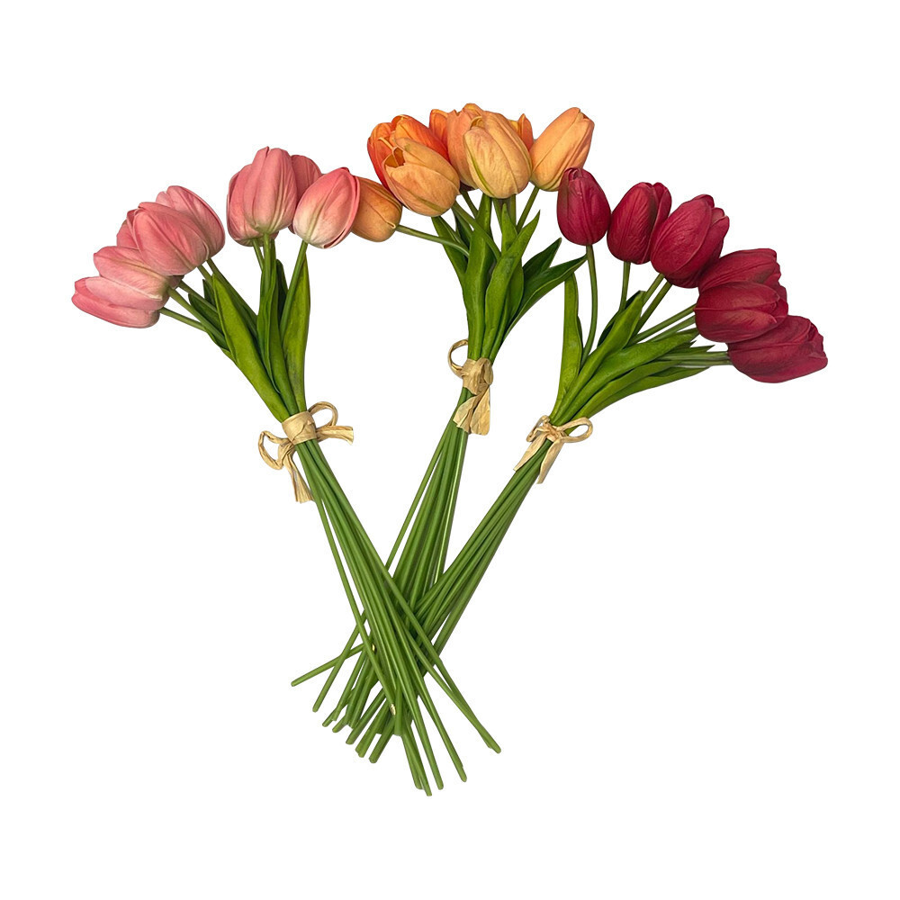 Assorted 15'' Real Touch Tulip Bundle Silk Floral Artificial Flower ...