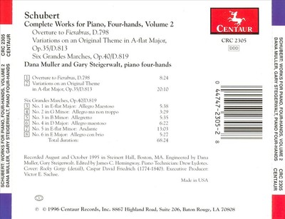 DANA MULLER / GARY STEIGERWALT SCHUBERT: COMPLETE WORKS FOR PIANO, FOUR ...