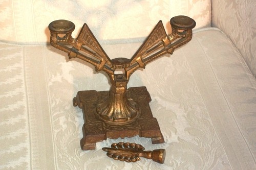 Antique Cast Iron Table Lamp Base & Finial | eBay