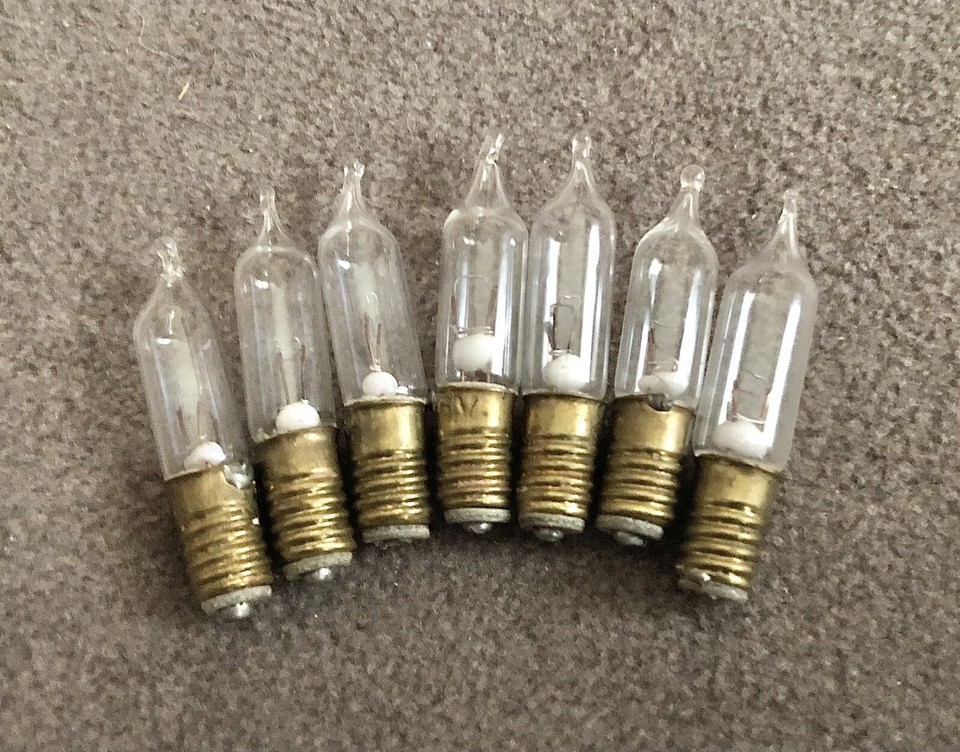6x Vintage Stubby 6v Renewal BULBS/LAMPS E5 Screw Xmas Tree Lights ...