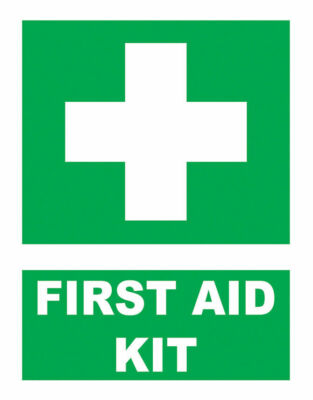 Sign Signage Adhesive Gloss Sticker Decal Notice First Aid Kit Location ...
