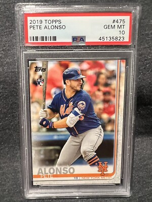 2019 Topps Pete Alonso #475 New York Mets RC Rookie Card PSA 10 GEM ...