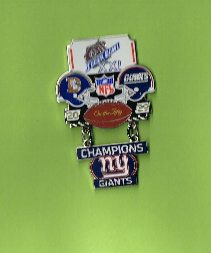 New York Giants Lapel Pin Super Bowl 21 Xxi Campeones Etsy Super Bowl
