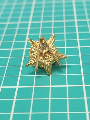 Vtg Freemason Masonic Square And Compass Star Gold Tone Lapel Pin | eBay