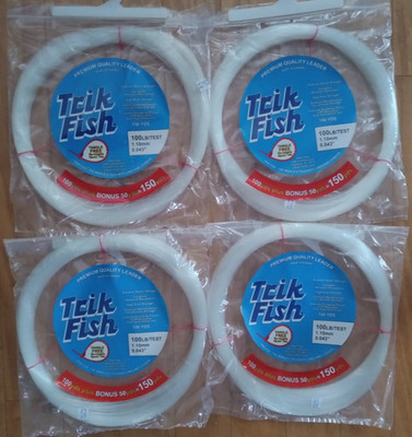 600 yds Lot 4x 100 LB TEST TRIK Line fish saltwater MONO LEADER CLEAR ...