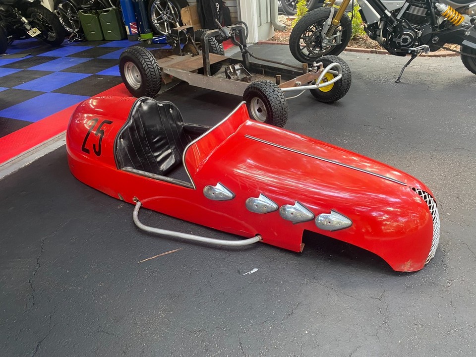 Vintage Steel Body Go Kart 1950's ? Midget Racing Kart Antique | eBay