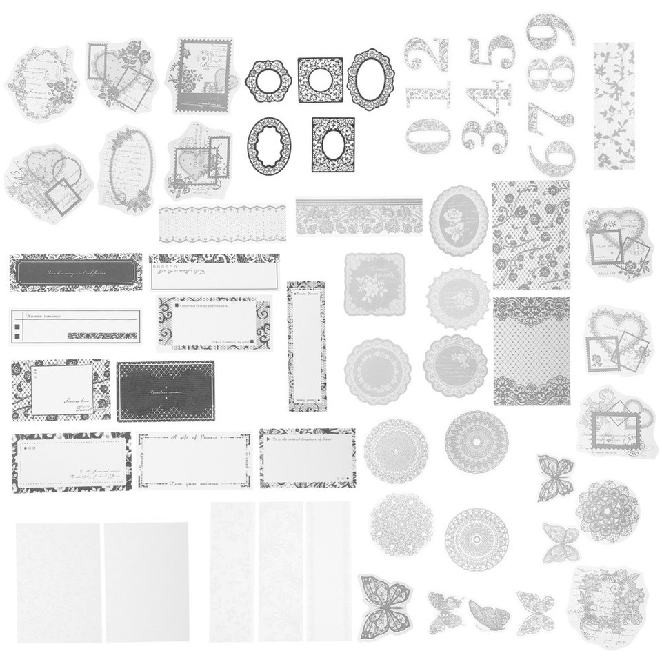 100 Pcs Crafting Lace Paper Scrapbook Lace Sticker Adhesive Decor ...