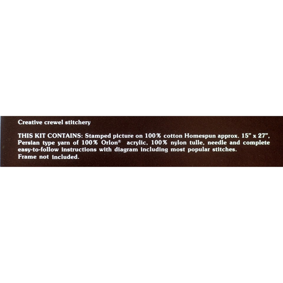 Vintage Crewel Embroidery Kit Forest Animals Woodland Scene Deer Bird ...