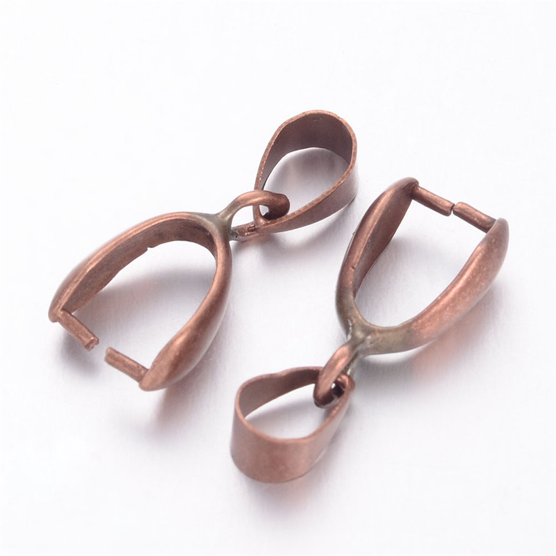 20pcs Red Copper Brass Pinch Bails Ice Pick Smooth Pendant Charm ...