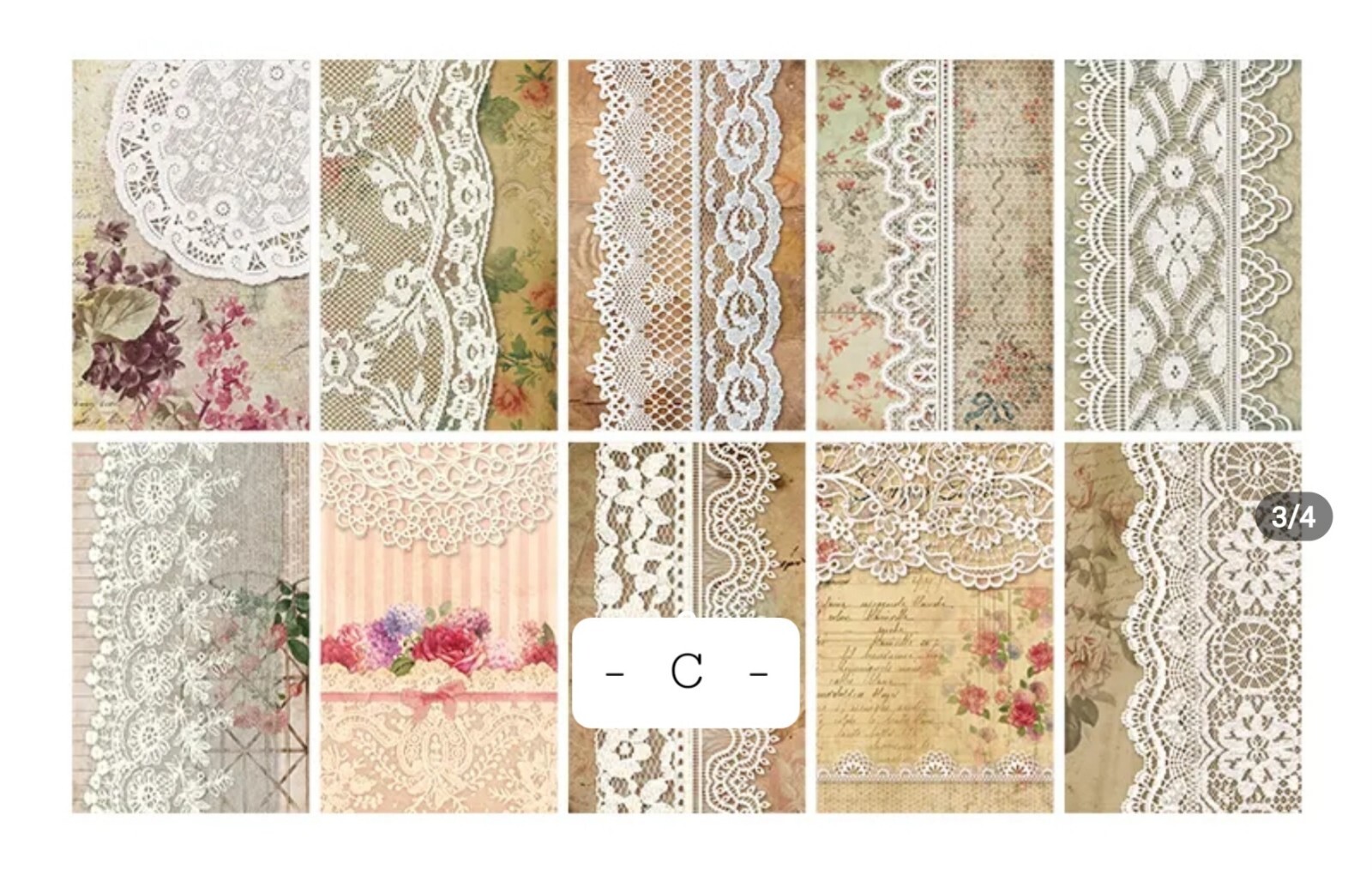 Retro Vintage Lace White Napkin Ornaments Craft Paper Set scrapbooking ...