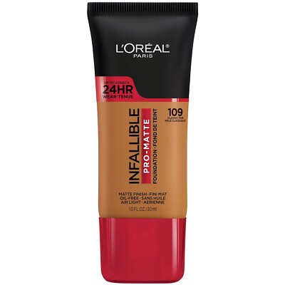 L'Oreal Paris Infallible 24HR Wear Pro-Matte Liquid Foundation 109 ...