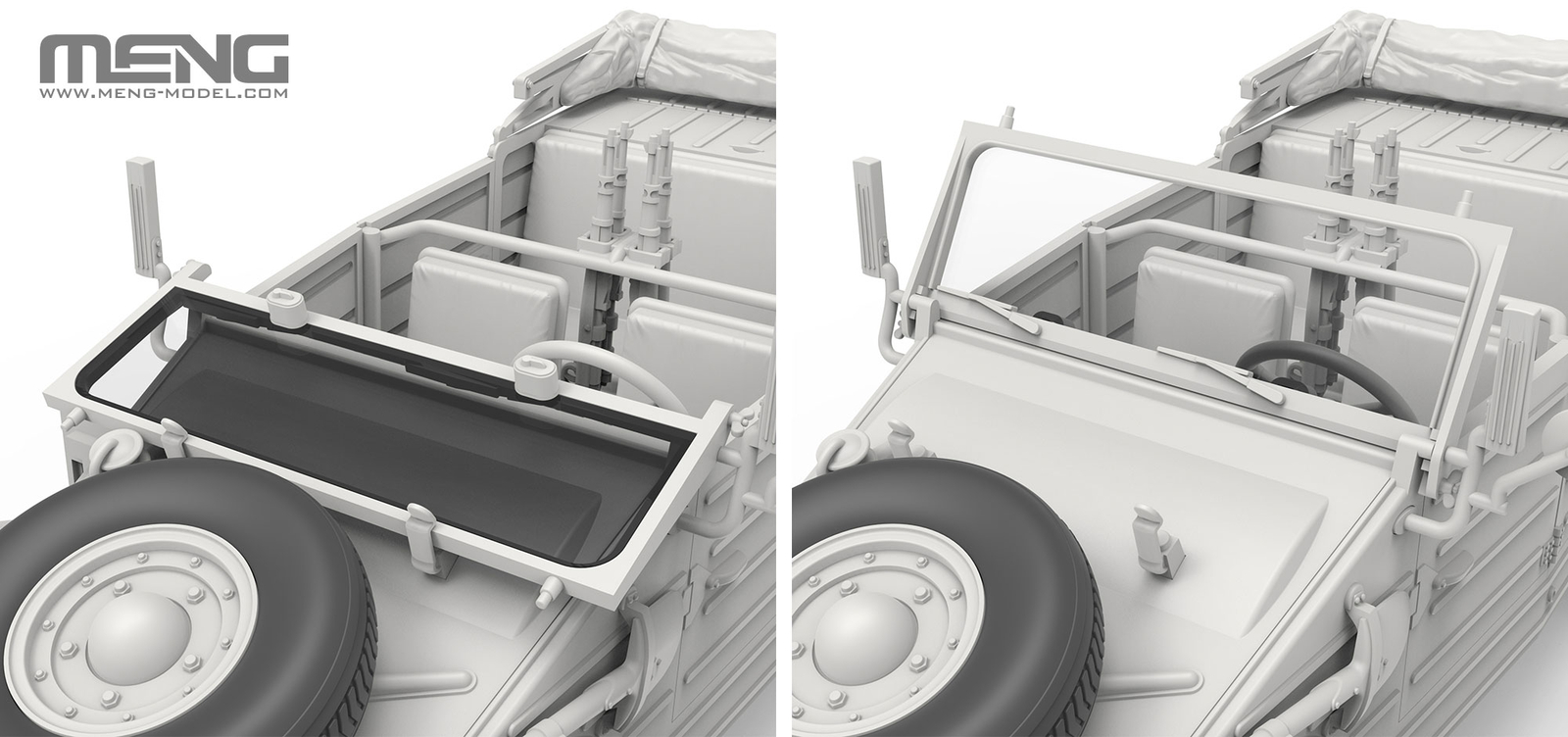 MENG VS-015 1/35 Germany Pkw.K1 Kubelwagen Type 82 North Africa Model ...