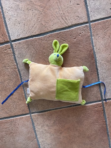 O/ Doudou Peluche Coussin Air France Airfrance Lapin Vert Orange Cordons | eBay