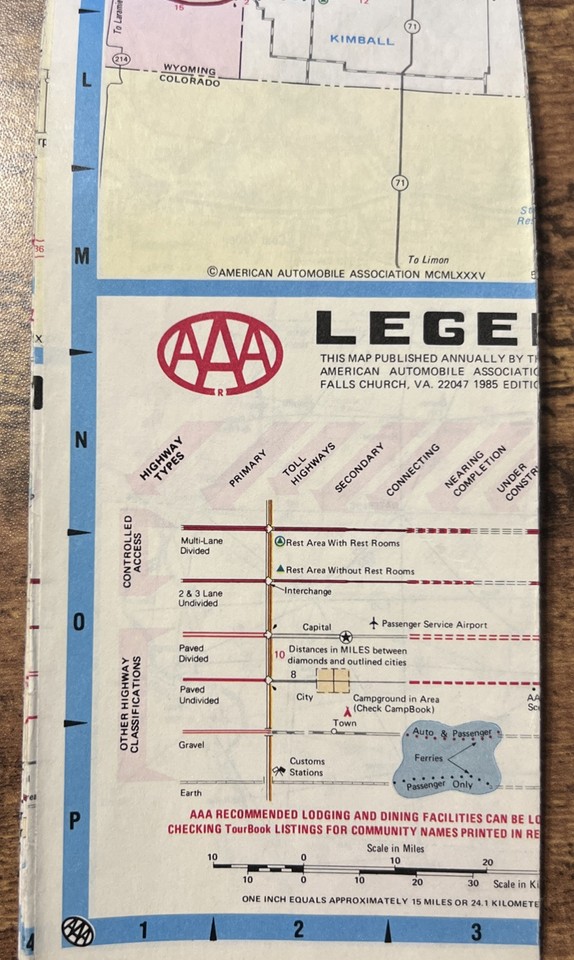 AAA Map Iowa Nebraska Road Map Vintage 1985 AAA Road Map Paper Map | eBay