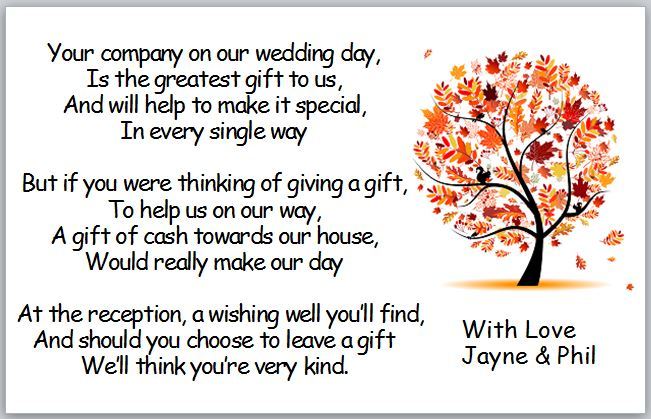 Wedding money tree poem | Beachweddingtips.com