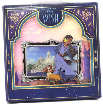 Disney Wish Movie Valentino, Asha and Star Silver Frame Jumbo LE Pin | eBay