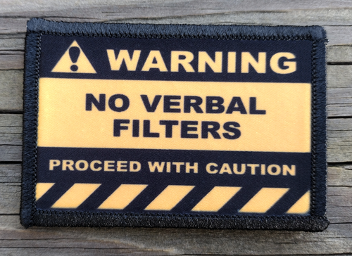 No Verbal Filters Morale Patch Hook & Loop Funny Army Custom Tactical ...