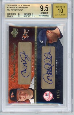 2007 Upper Deck Premier * DEREK JETER CAL RIPKEN JR * Dual Auto #/25 ...