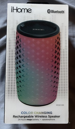iHome Bluetooth Speaker Waterproof Color Changing Rechargeable Wireless ...