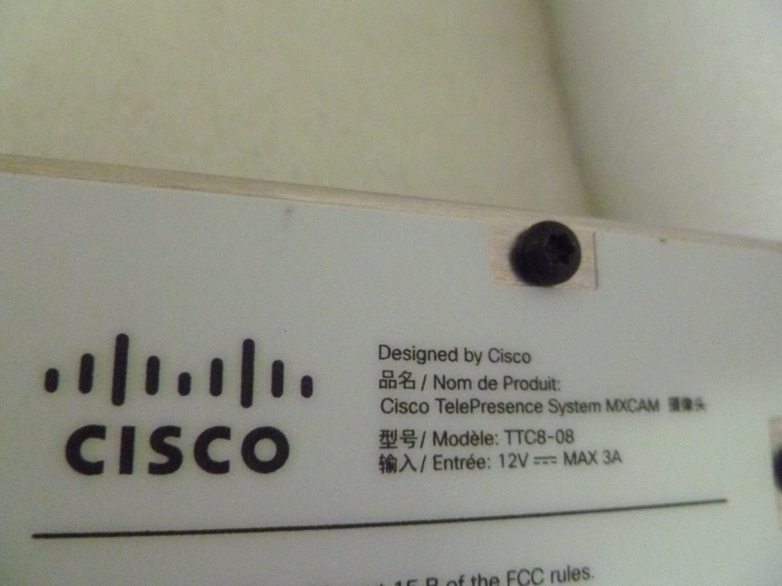 Cisco TelePresence MXCAM Codec CTS-MXCAM-S V01 TTC8-08 P/N:800-101908 ...