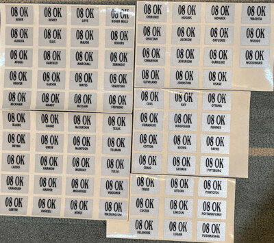 OKLAHOMA COUNTY license plate MONTH STICKERS - PICK ONE Cimarron Harmon ...