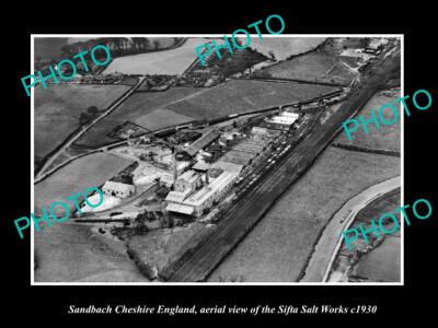 OLD 8x6 HISTORIC PHOTO OF SANDBACH ENGLAND VIEW OF THE SIFTA SALT WORKS ...