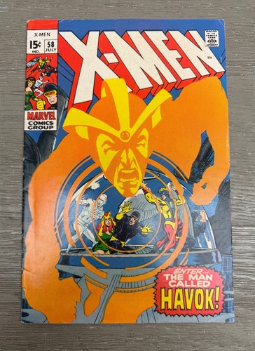 X-men #58 Marvel Comics 1969 - 1st Appearance of Havok in Costume ...