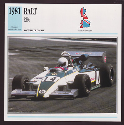 1981 Ralt RH6 RH-6 Geoff Lees F2 British Race Car Photo Spec Sheet ...