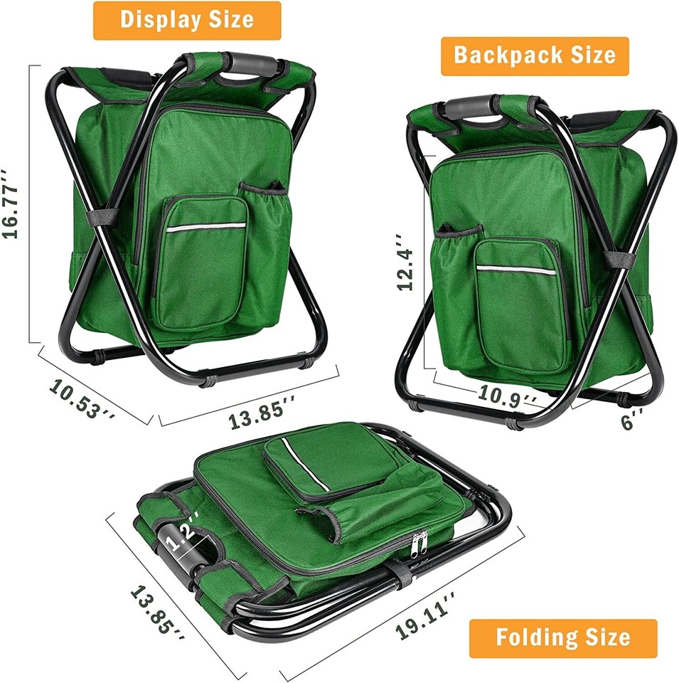 Portable Stool Backpack Cooler Chair Folding Fishing Stool Outdoor ...