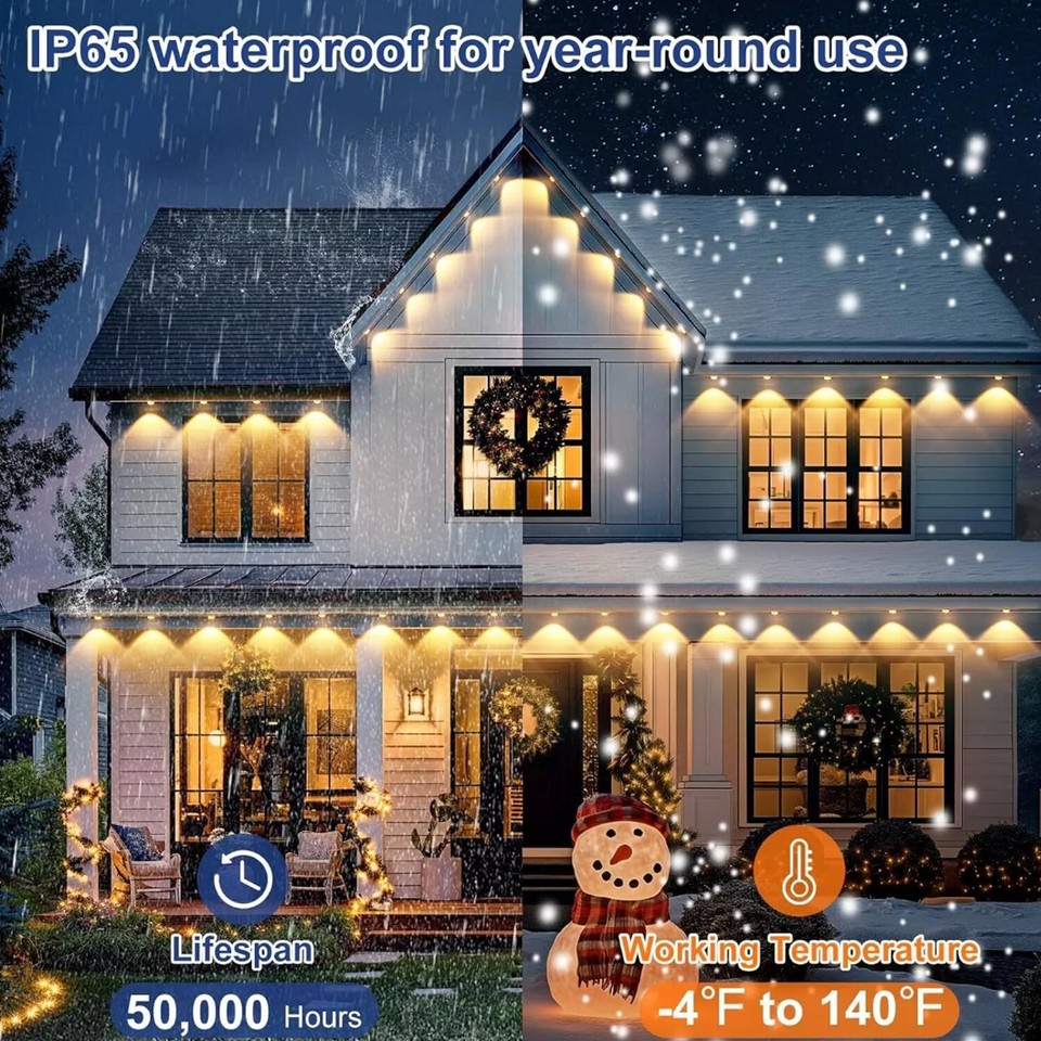 Permanent Outdoor Lights,LED Eaves Light,DIY Scene Modes IP67 ...