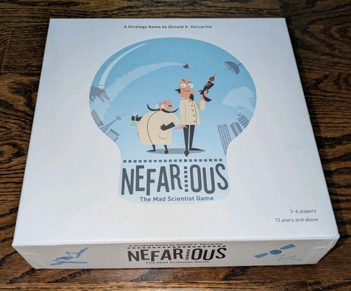 Nefarious Board Game Mad Scientist Vaccarino 100% Complete Strategy Invention 700304047014| eBay