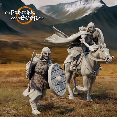 Shieldmaiden Foot and Mounted- 28mm, Rohan, Printing Goes Ever On, LoTR ...