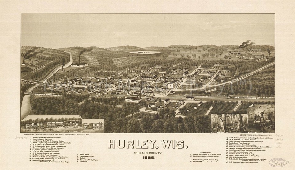 1886 Map| Hurley, Wis., Ashland County 1886| Hurley|Hurley Wis ...