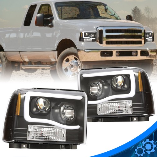 LED DRL Projector Headlights Fit For 2005-07 Ford F250 F350 F450 F550 ...