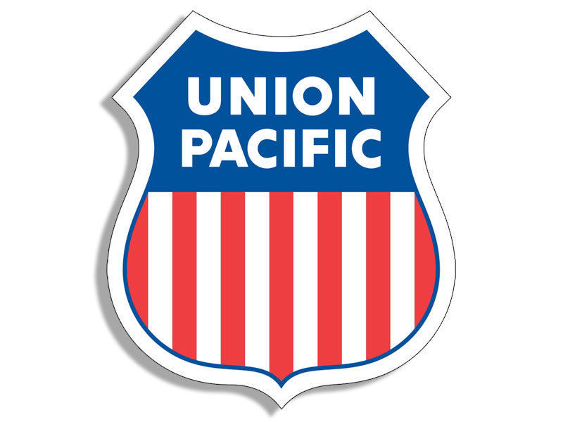 4x4 Inch Round Union Pacific Railroad Police Sticker Logo Railway