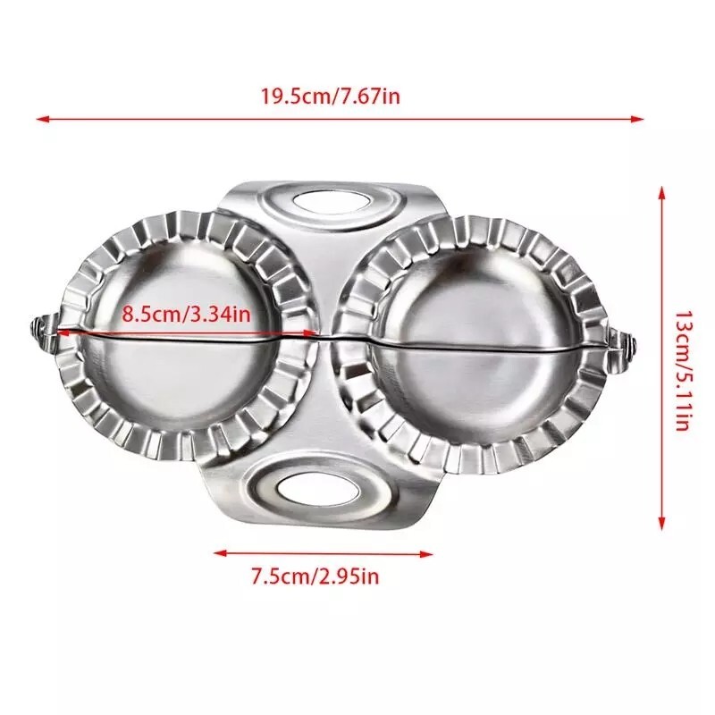 Double Dumpling Press Mold Empanada Gyoza Puff Pie Mold Maker Stainless ...