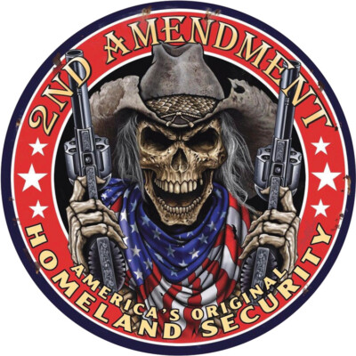 2nd Amendment Red White & Grey Nostalgic Tin Sign Wall Décor 2449 | eBay