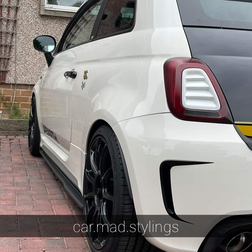 CMS Design White Plastic Fiat 500 Rear Louvres Light Inserts Abarth/595 ...