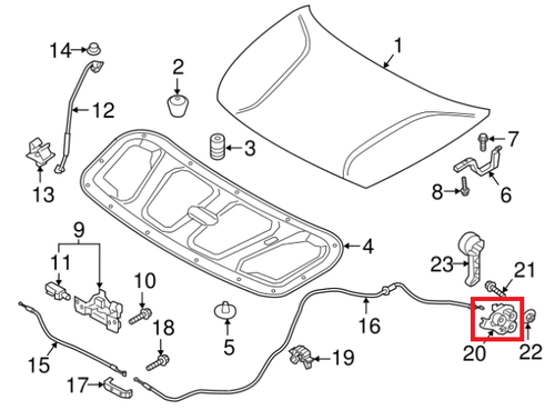 NIRO DE BASE ASSY-HOOD LATCH REL 2016-2022 WAGON 1.6LPETROL-GENUINE NEW ...