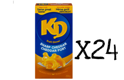 24 - 200g Boxes KD Sharp Cheddar KRAFT DINNER Canadian Made FRESH | eBay
