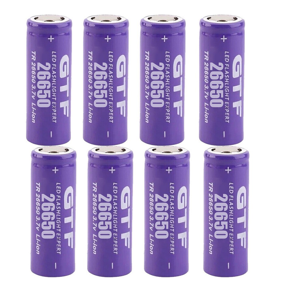 4PCS 26650 Battery Rechargeable 3.7V Li-ion Batteries + Charger 2 LOT ...
